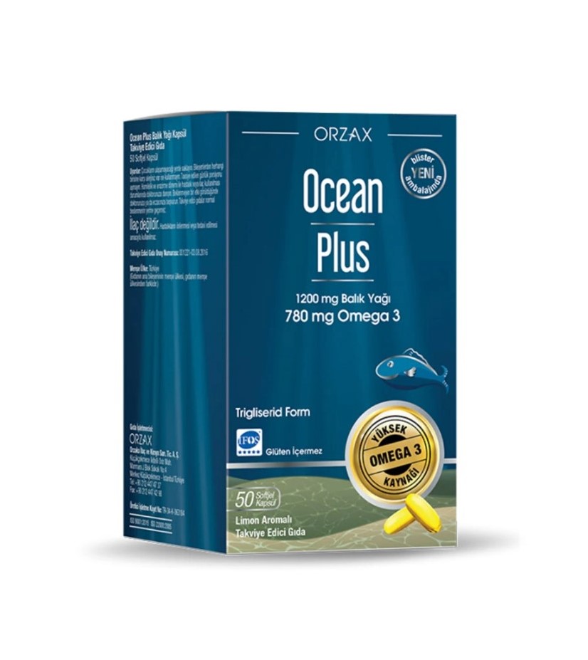 Orzax Ocean Plus Balık Yağı 1200 mg 50 Kapsül | ECZARAFI | SAĞLIK